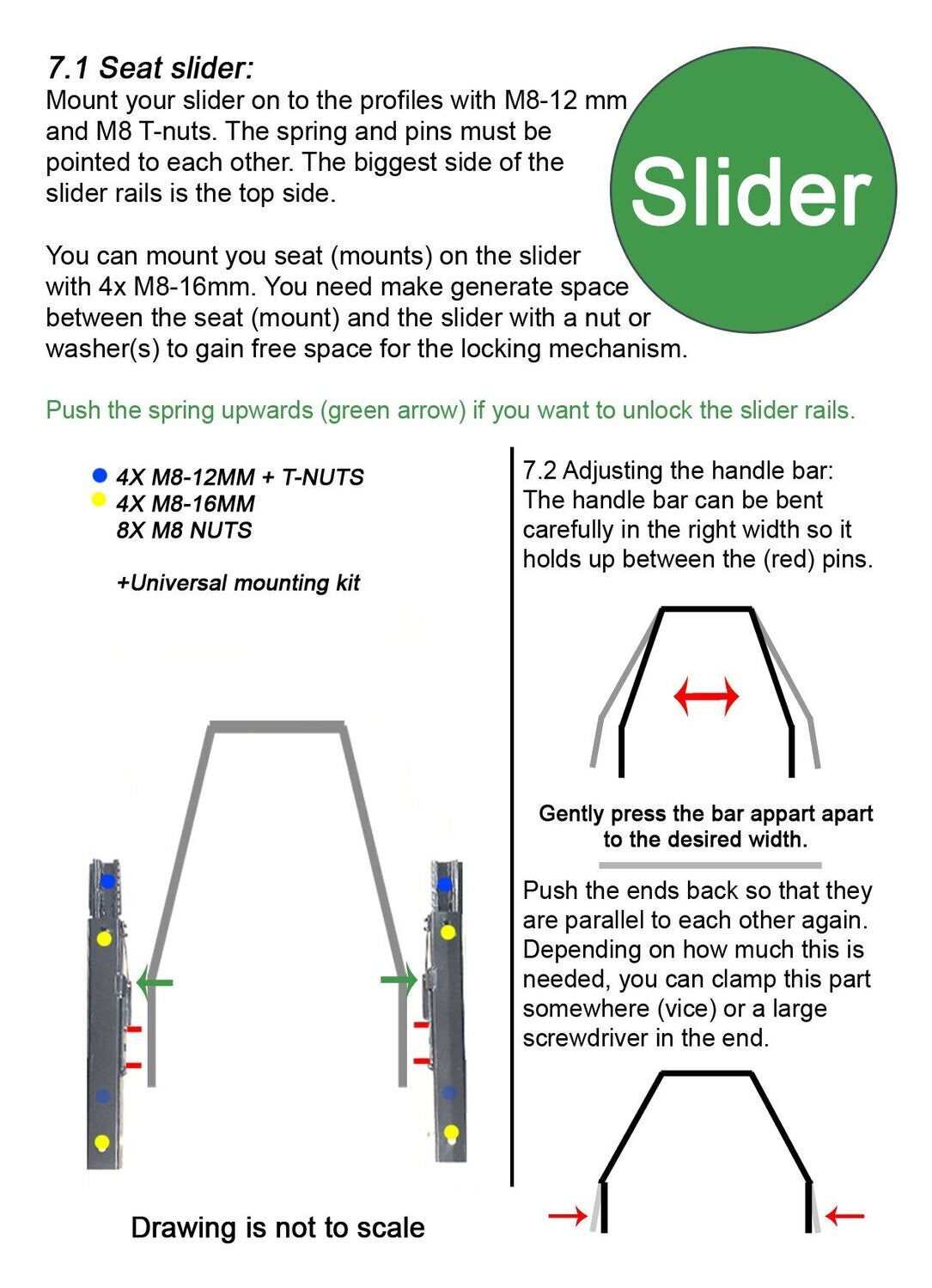 Universal slider double inclusive mounting kit – GermanSimRacing